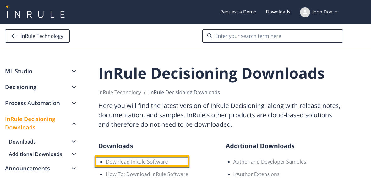 How To: Download InRule Software – InRule Technology