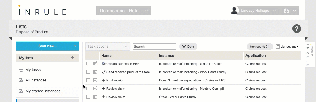 My Lists – InRule Technology